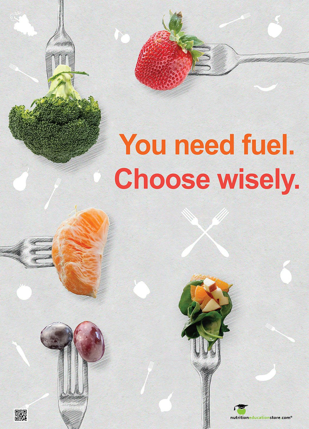 Wear Your Heart On Your Fork Poster - 18" x 24" Laminated Poster